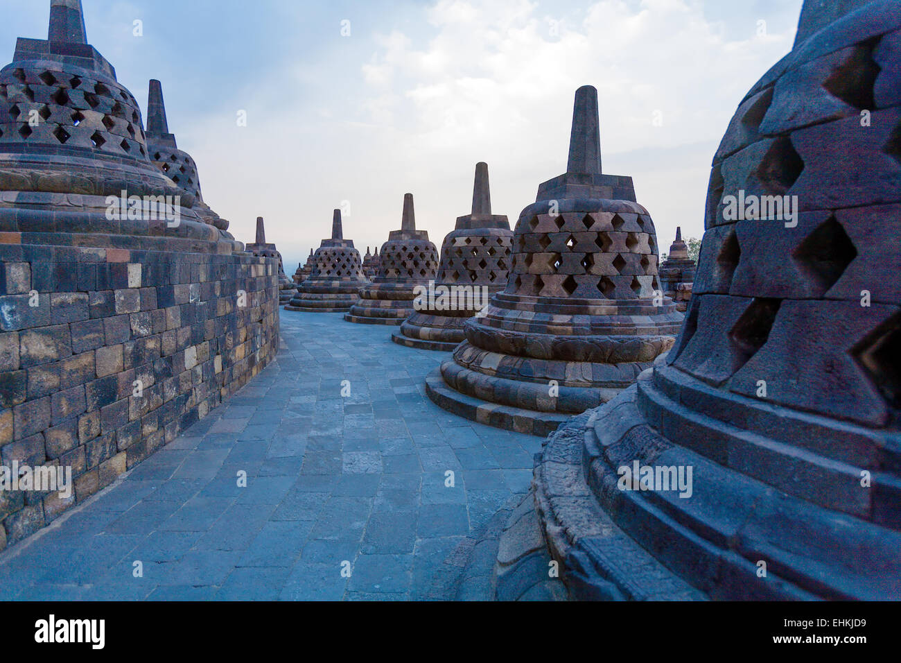 Ancient Borobudur Buddhist Temple, Java Island, Indonesia Stock Photo ...