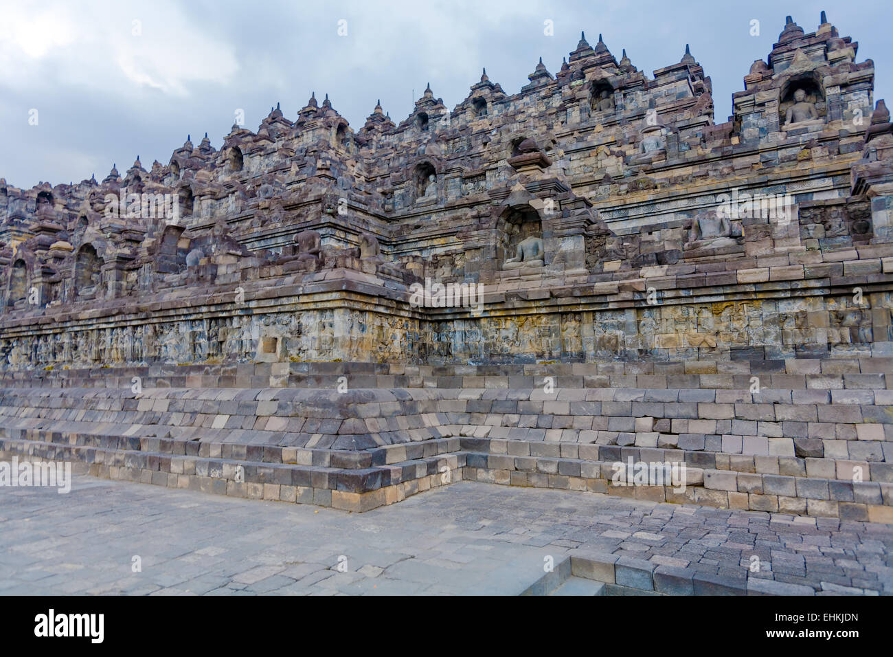 Ancient Borobudur Buddhist Temple, Java Island, Indonesia Stock Photo ...