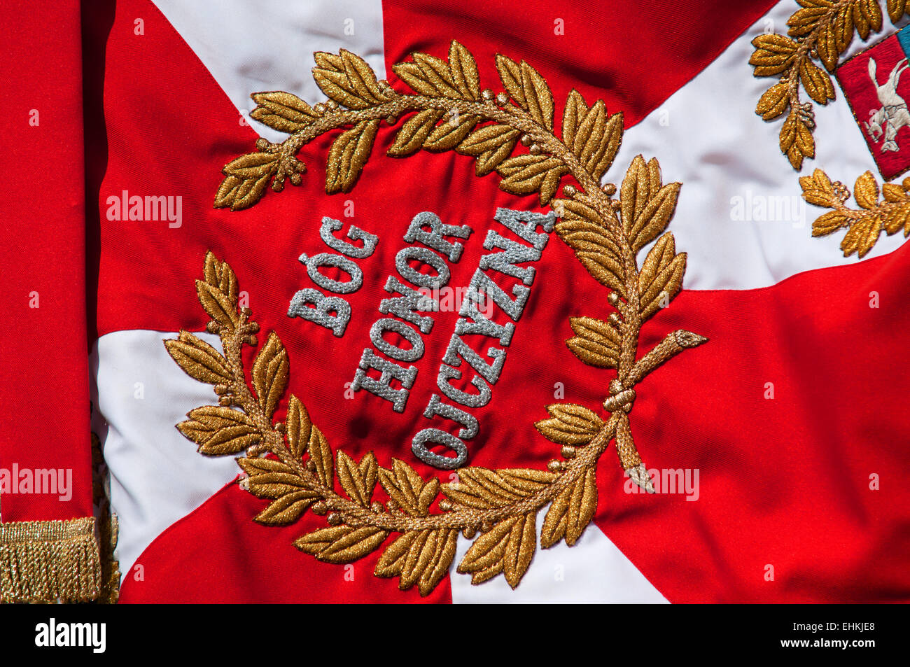 Bog, Honor, Ojczyzna - Polish Military flag Stock Photo - Alamy