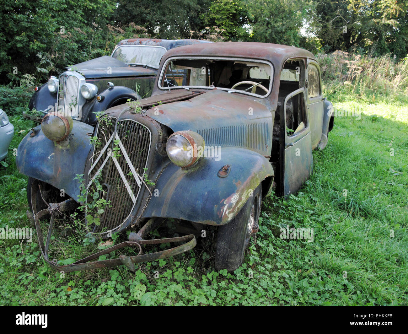 Derelict Cars in a Field Stock Photo - Alamy