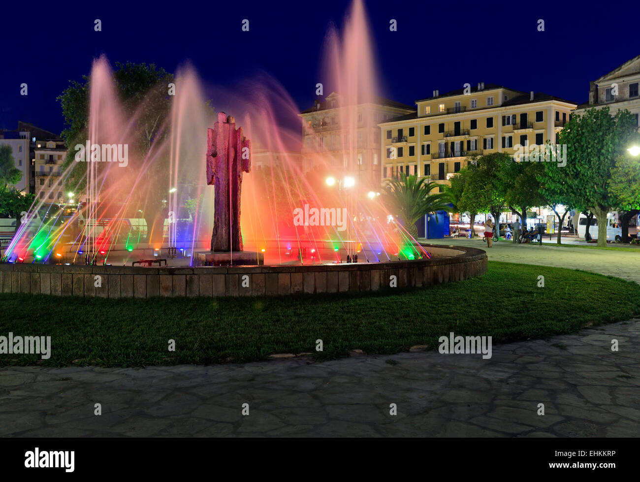 White and colored water fountain hi-res stock photography and images ...