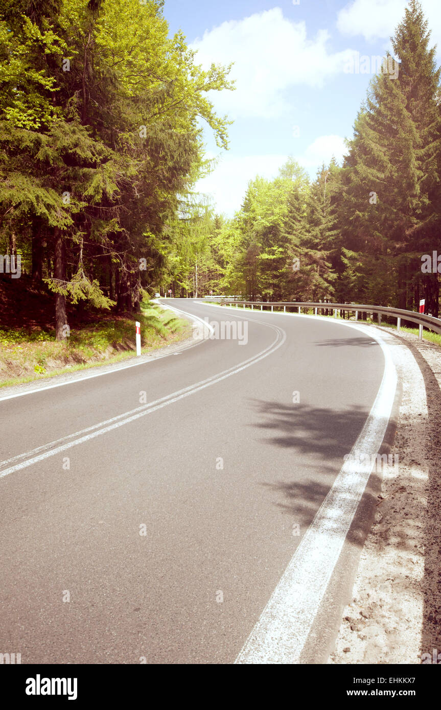 vintage photo of asphalt road Stock Photo - Alamy