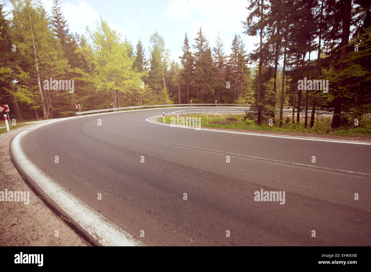 vintage photo of asphalt road Stock Photo - Alamy