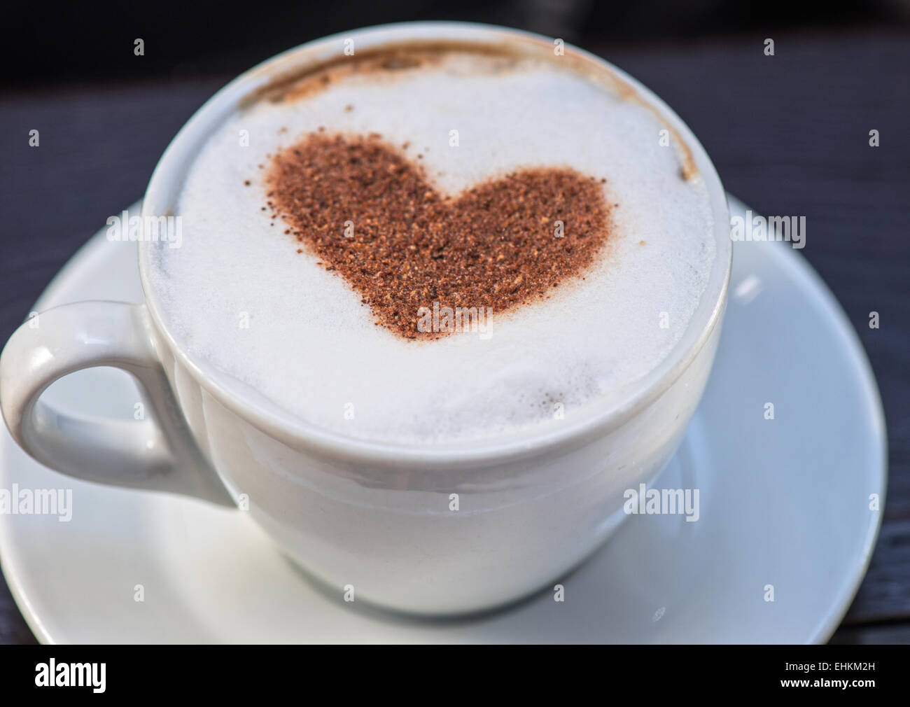 Coffee heart shape Stock Photo - Alamy
