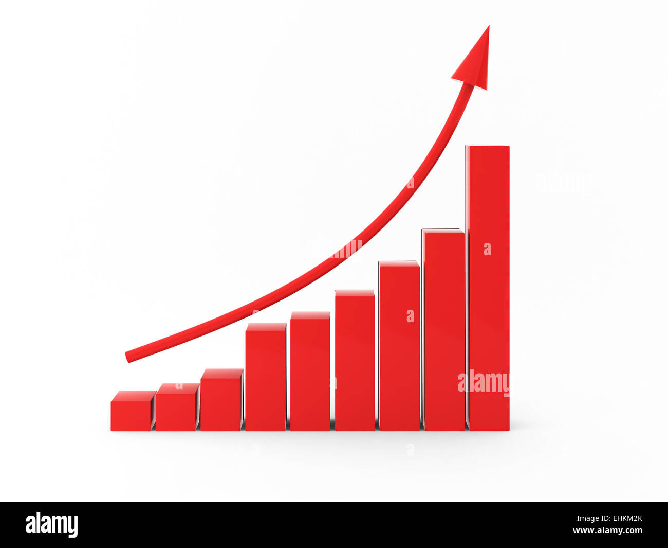 3d render of red chart with arrow Stock Photo - Alamy