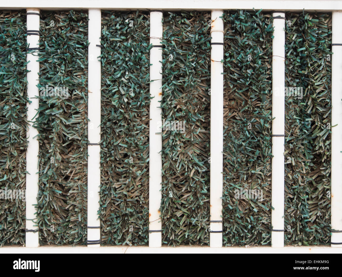 Close up of the top part of concrete wall, designed to hinder view into ...