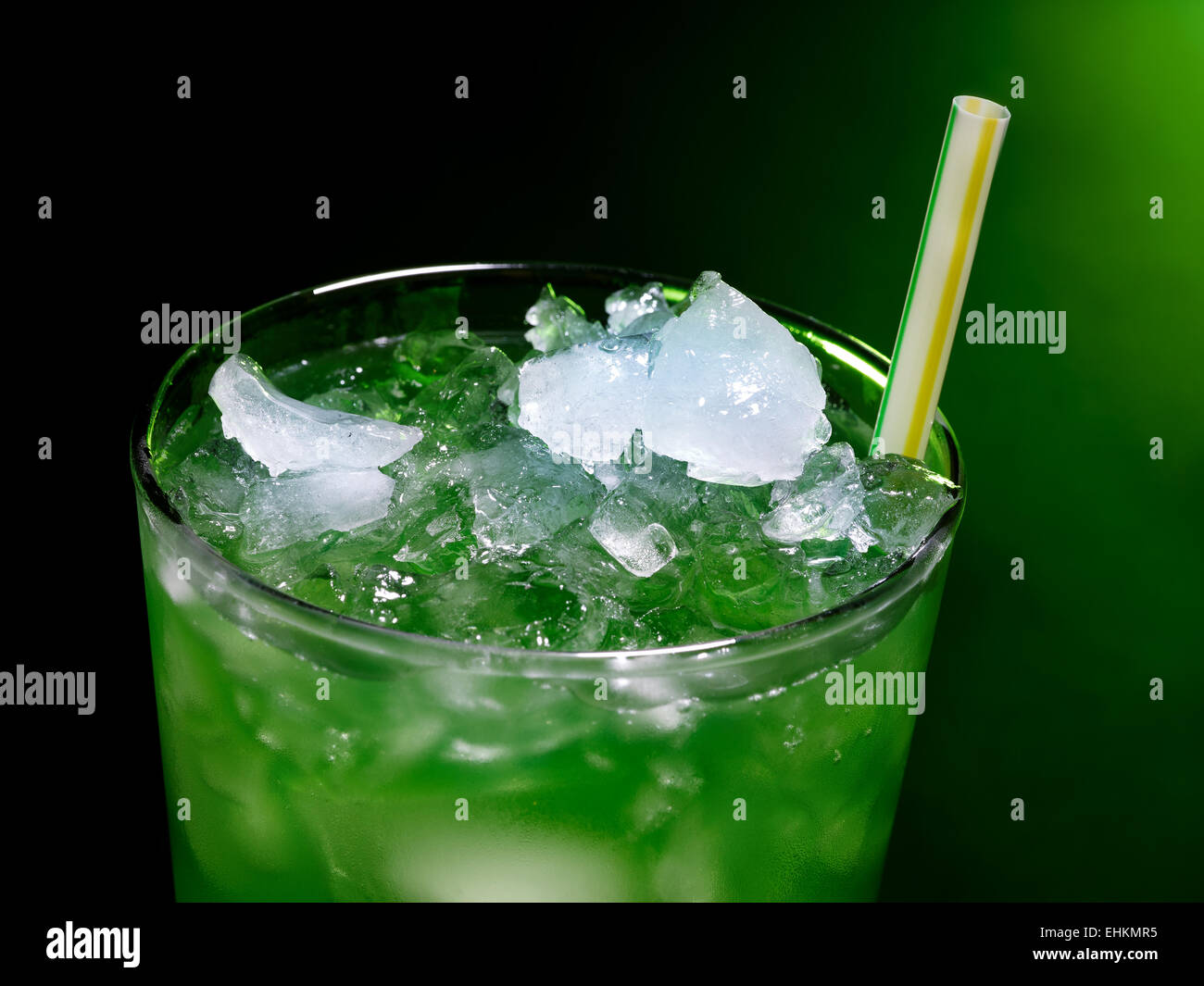 Green cocktail on dark background Stock Photo - Alamy