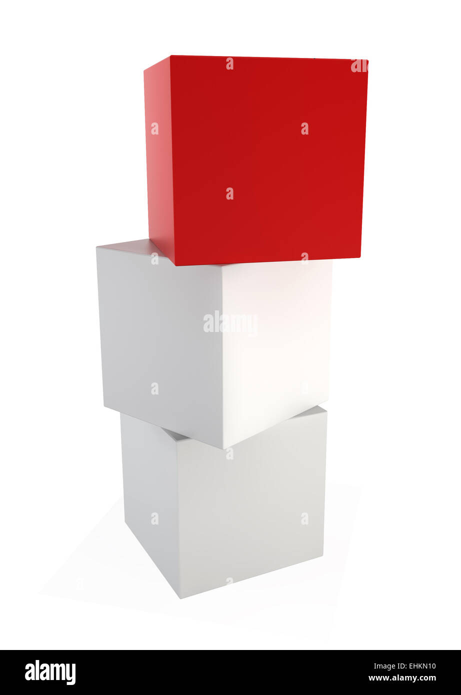 Three cubes. 3d illustration on white background Stock Photo - Alamy