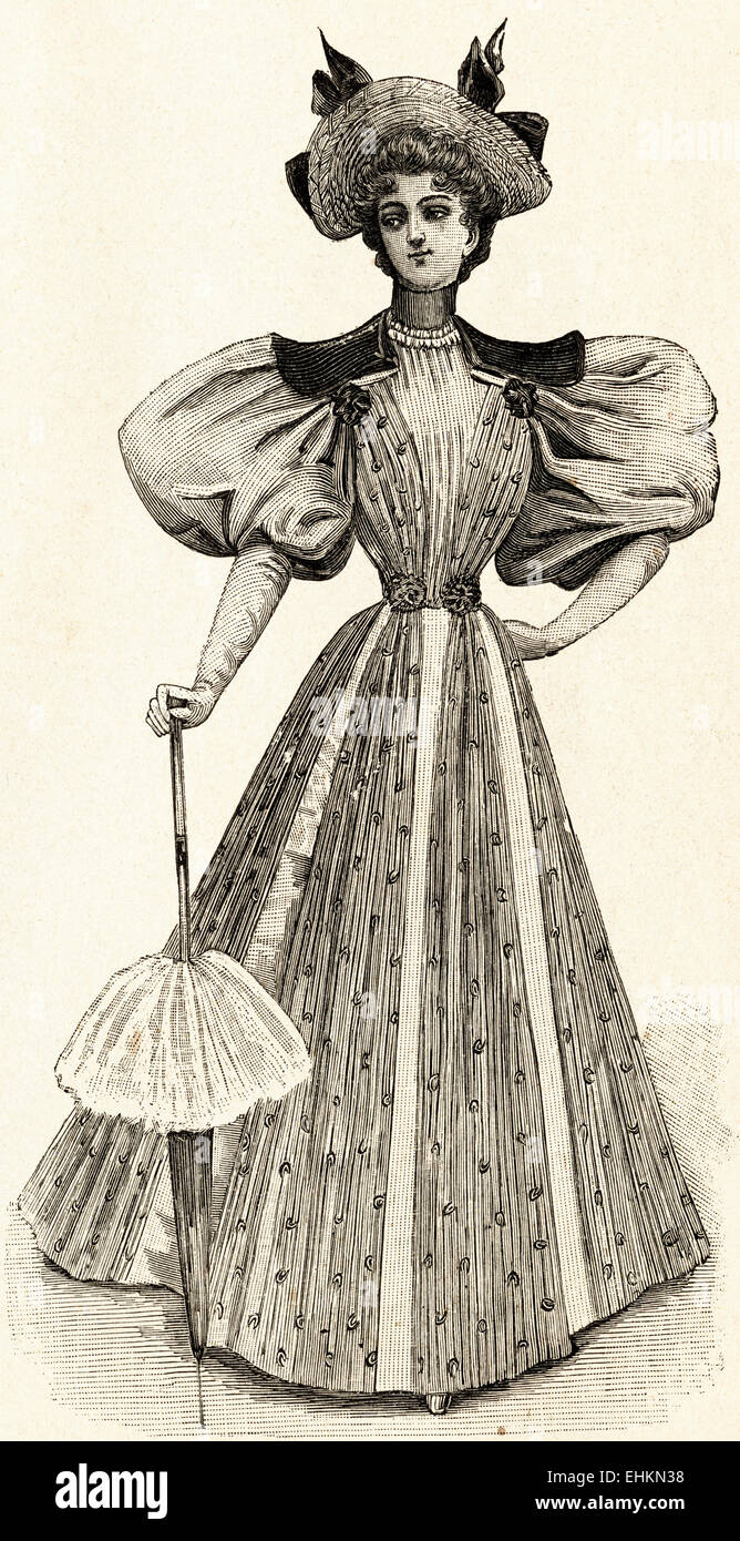 Victorian woman fashion illustration circa 1895 Stock Photo - Alamy