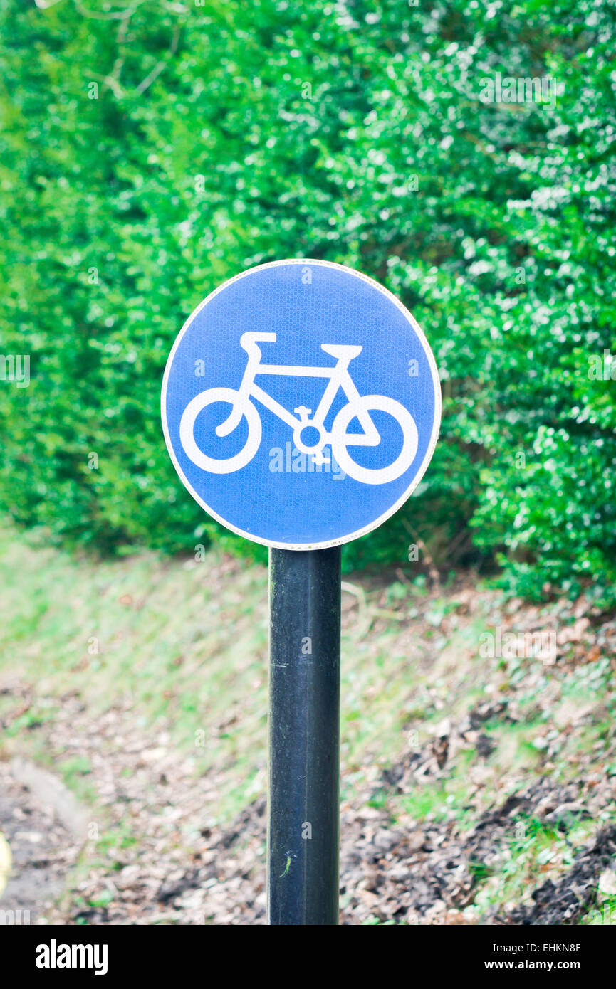 Sign for a cycle route on a rural road Stock Photo - Alamy
