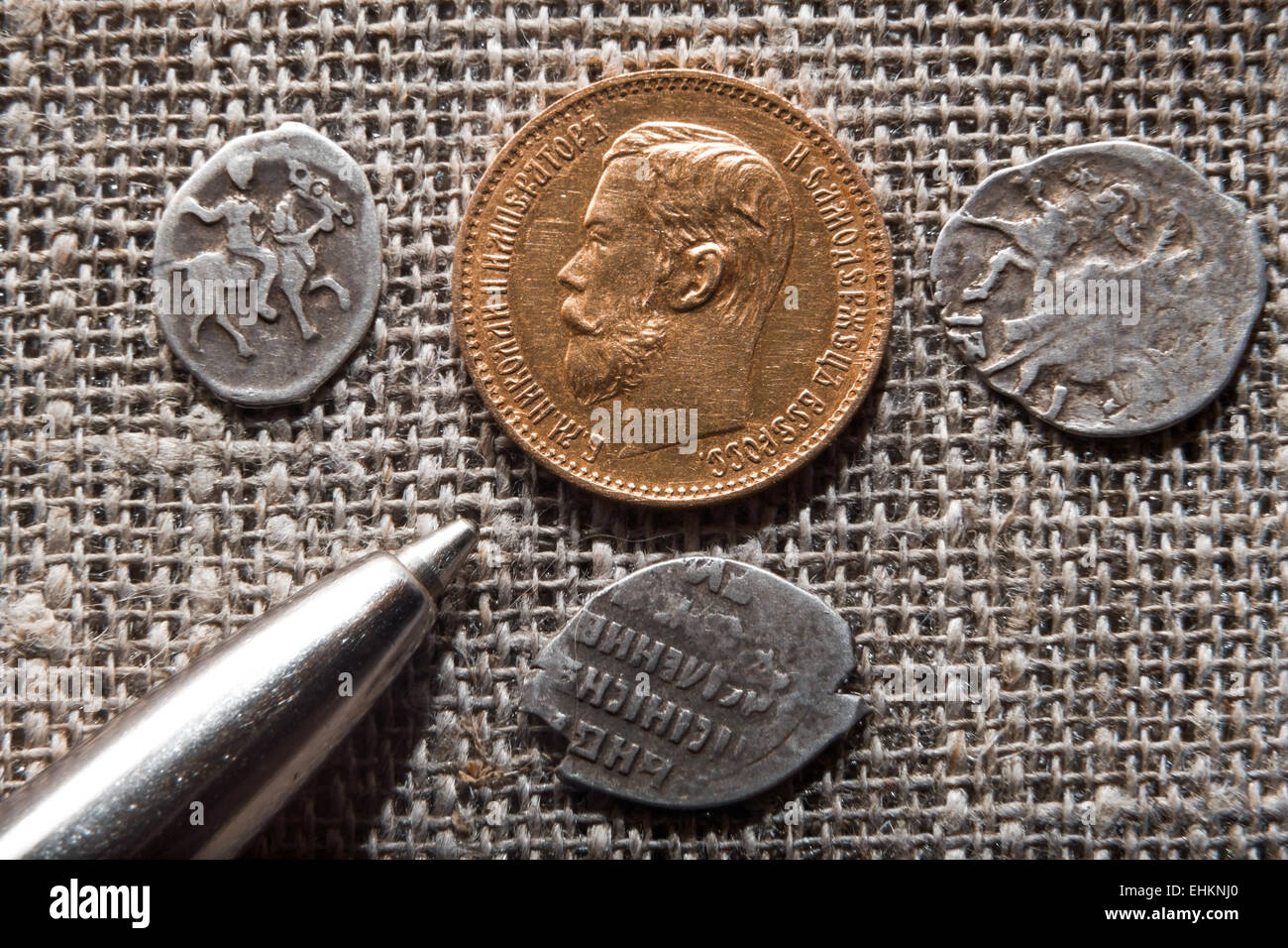 Evolution of the Russian money - silver Moscow kopek of Ivan Grozny and ...