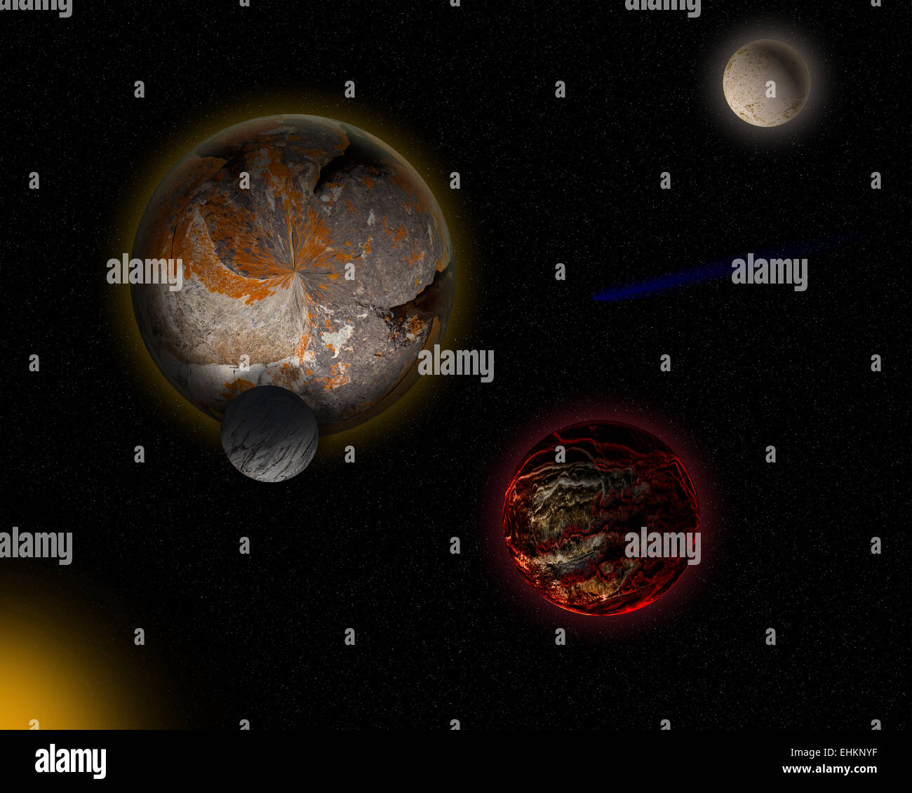 Illustration of a alien planets Stock Photo - Alamy