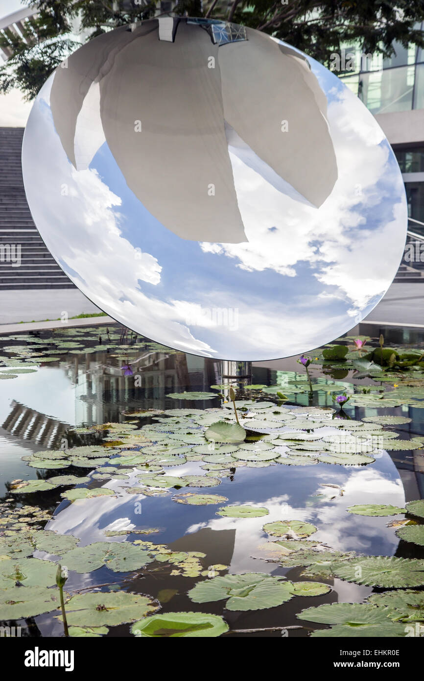 The mirror with reflected Art Science Museum Stock Photo - Alamy