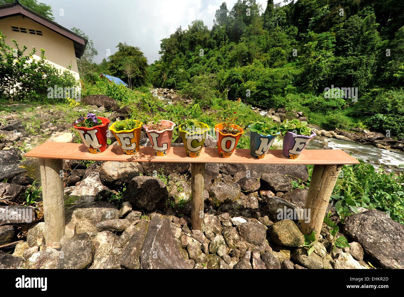 Welcome word on colorful pot Stock Photo - Alamy