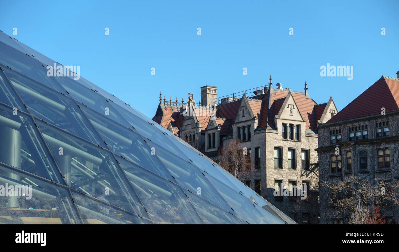 CHICAGO, IL, USA - MARCH 12, 2015: Glass roof of the Mansueto library ...