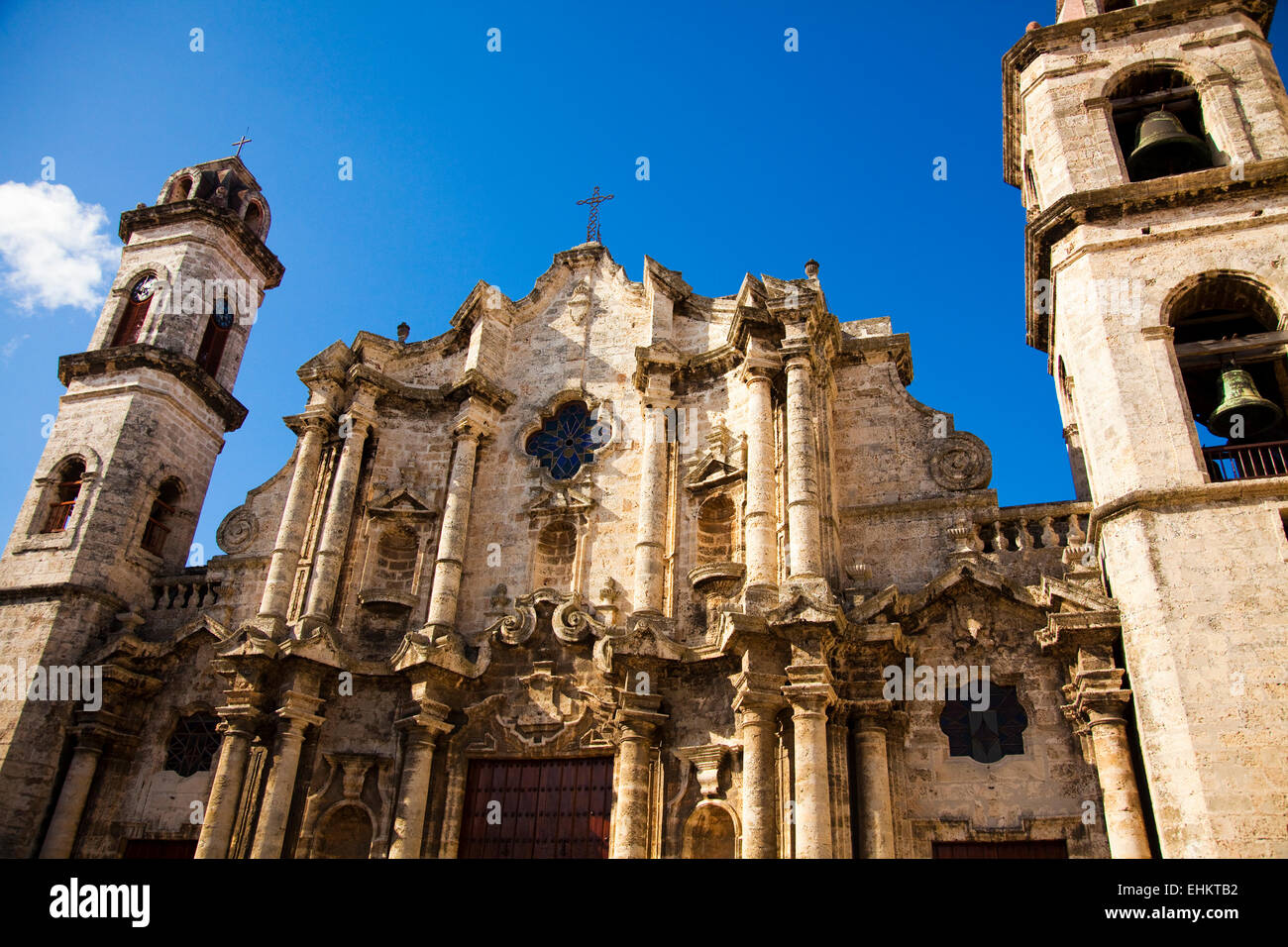 Looking up at Havana cathedral, Havana, Cuba Stock Photo - Alamy
