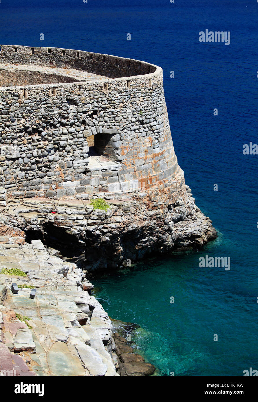 Spinalonga Island with Medieval Fortress, Crete, Greece Stock Photo - Alamy