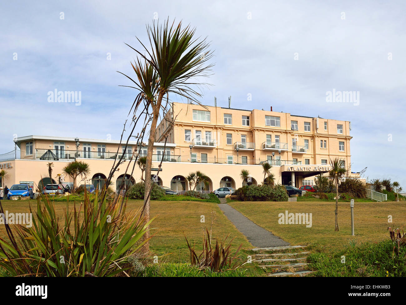 The Atlantic Hotel in Newquay, Cornwall, UK Stock Photo - Alamy