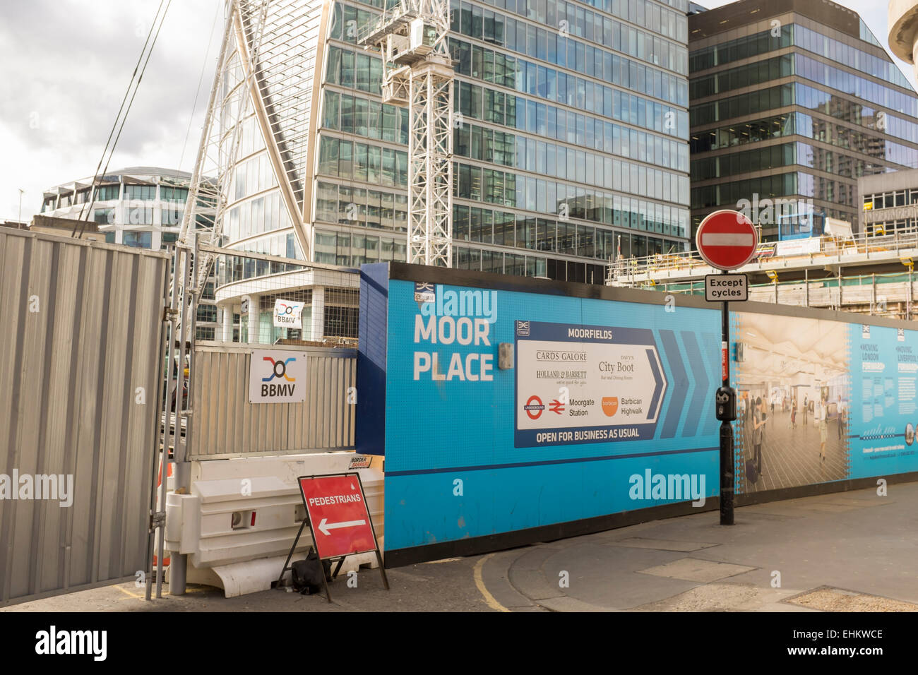 Moor Place Crossrail redevelopment and construction work, Moorgate ...