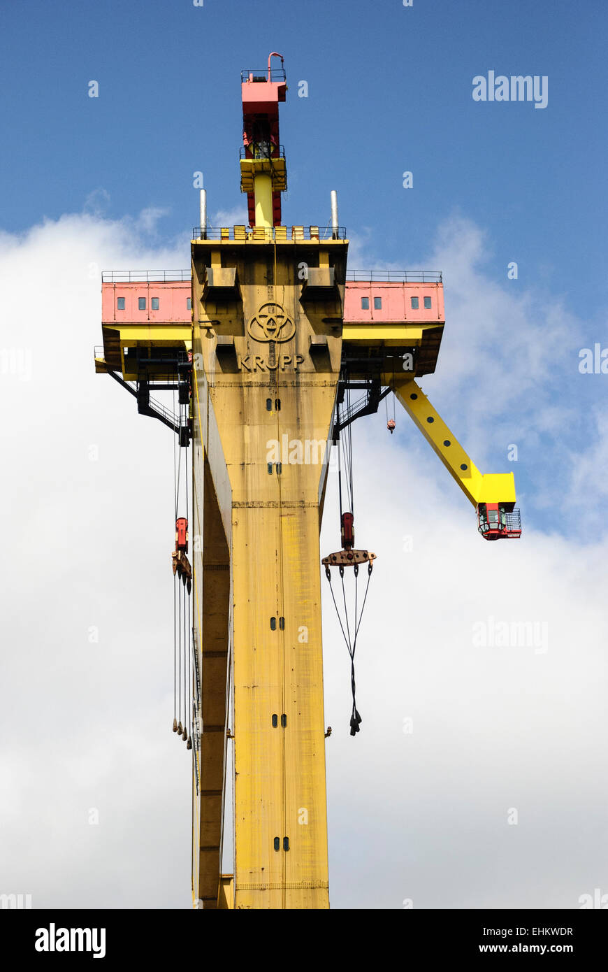 Samson, one of the two yellow Harland and Wolff cranes in Belfast Stock ...