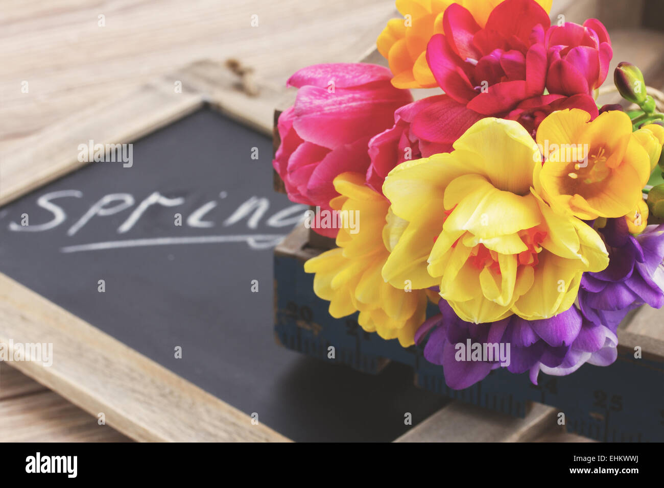 spring letters with flowers Stock Photo - Alamy