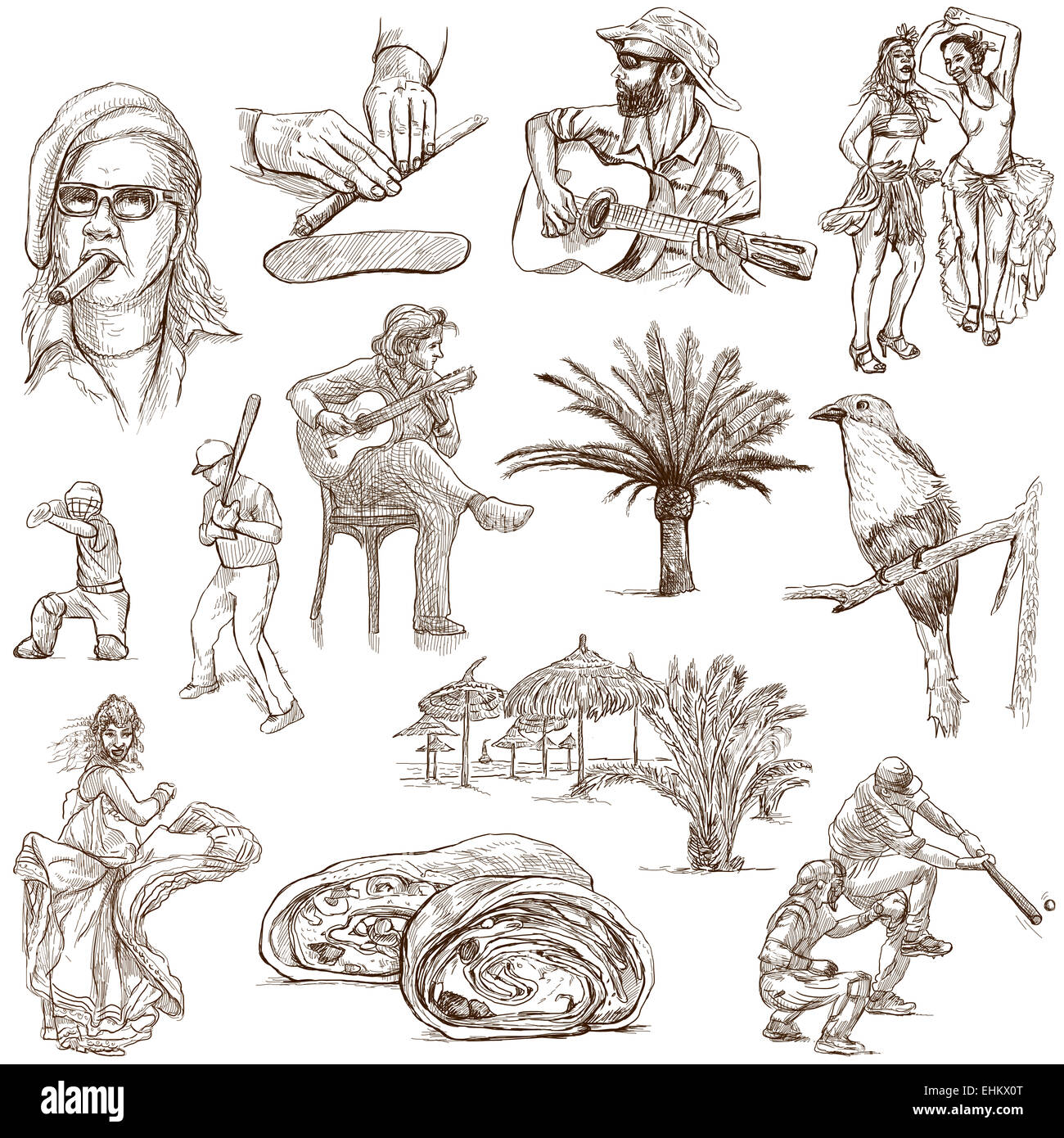 Cuban cigar line drawing hi-res stock photography and images - Alamy