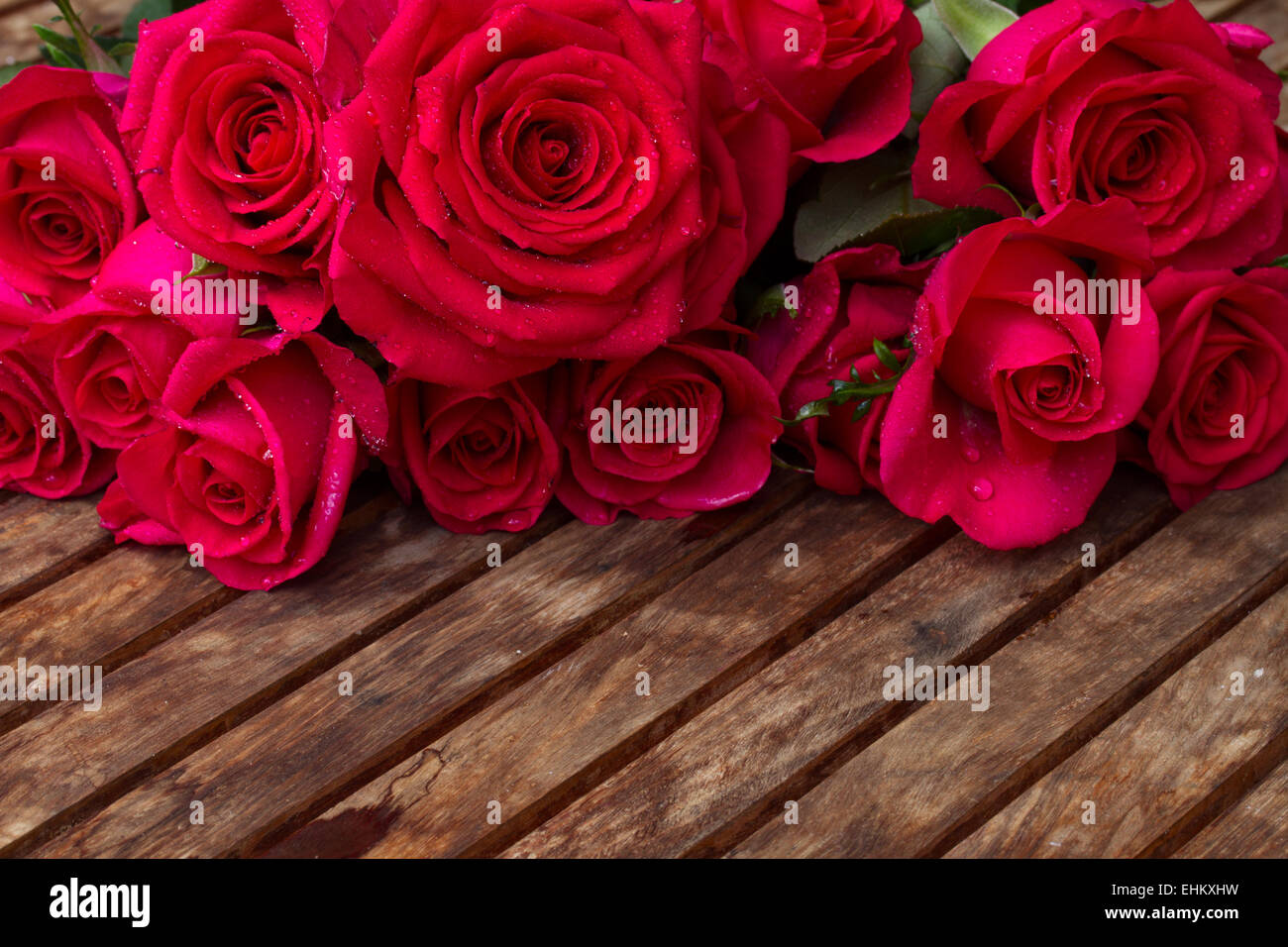 bouquet of dark pink roses close up Stock Photo - Alamy