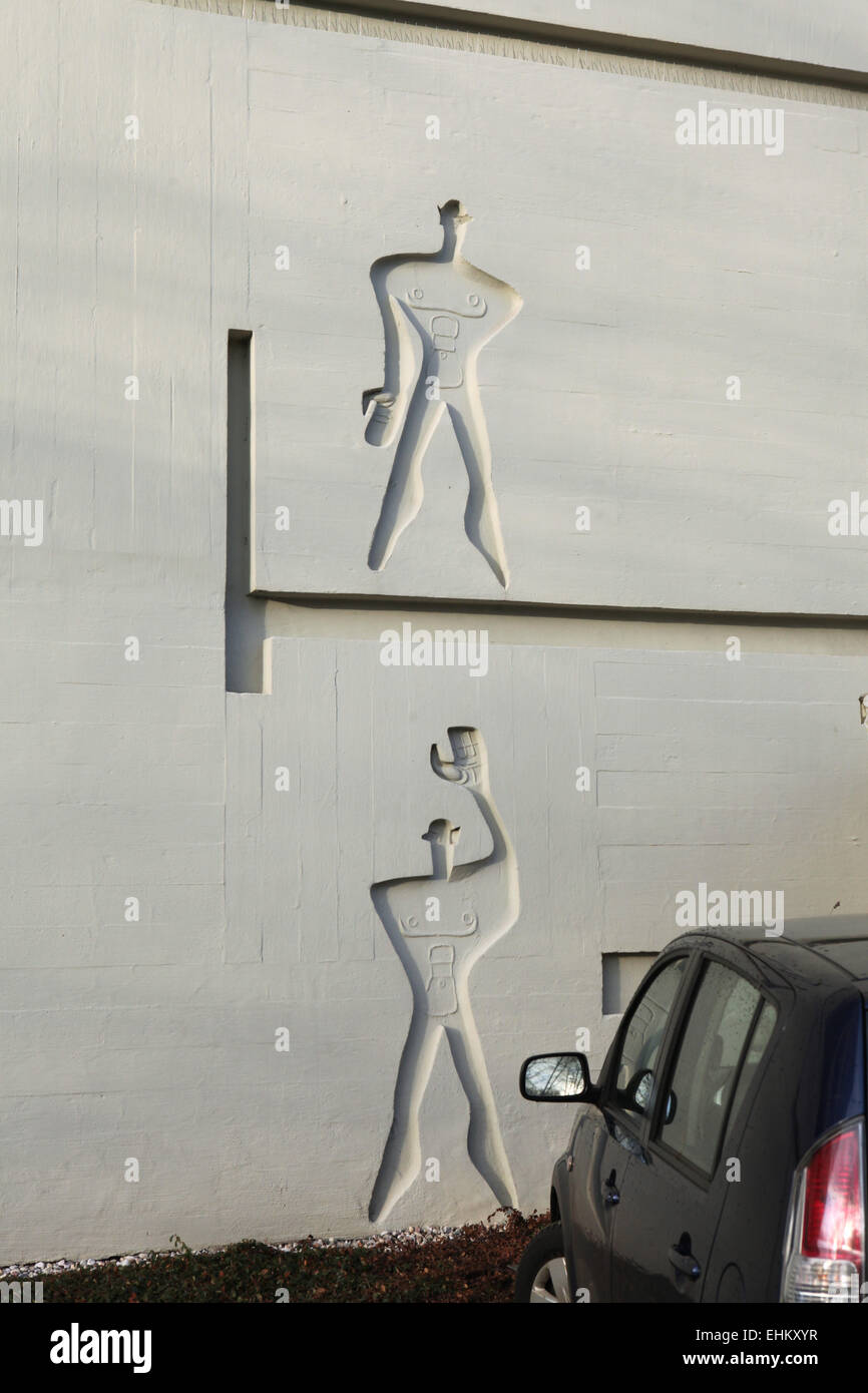 Modulor depicted on the modernist residential building Unité d ...