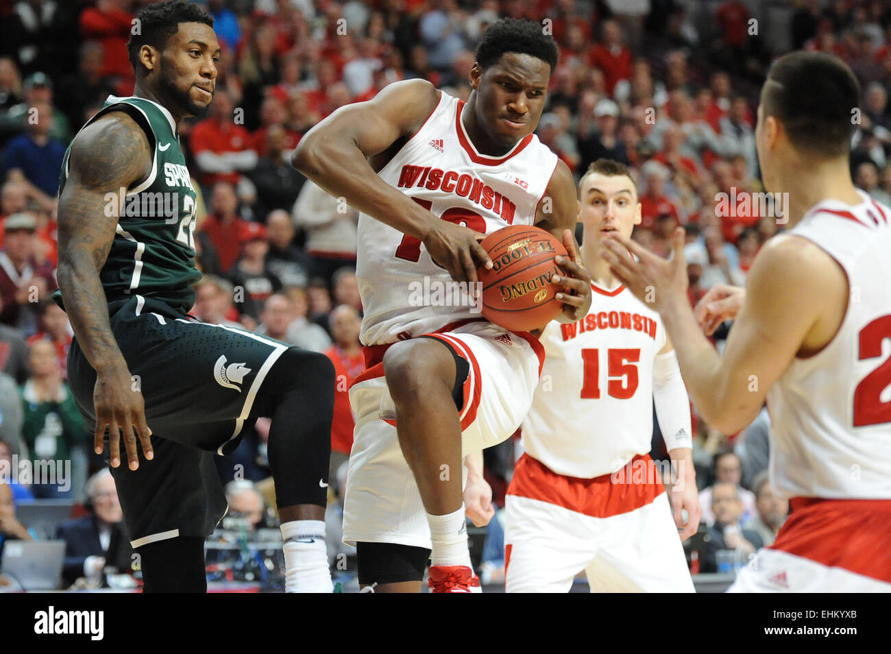 Chicago, Illinois, USA. 15th Mar, 2015. Wisconsin Badgers forward Nigel ...