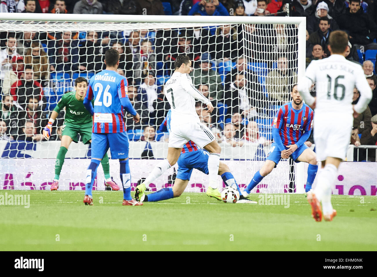 Madrid, Spain. 15th Mar, 2015. Cristiano Ronaldo (Real Madrid F.C.) and ...