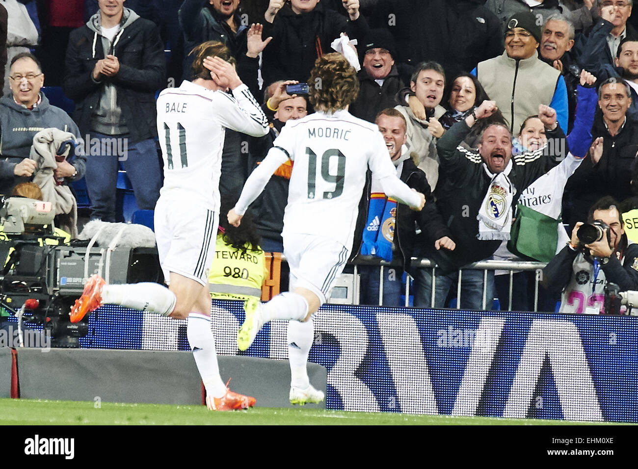 Madrid, Spain. 15th Mar, 2015. Gareth Bale (Real Madrid F.C.), Luka ...