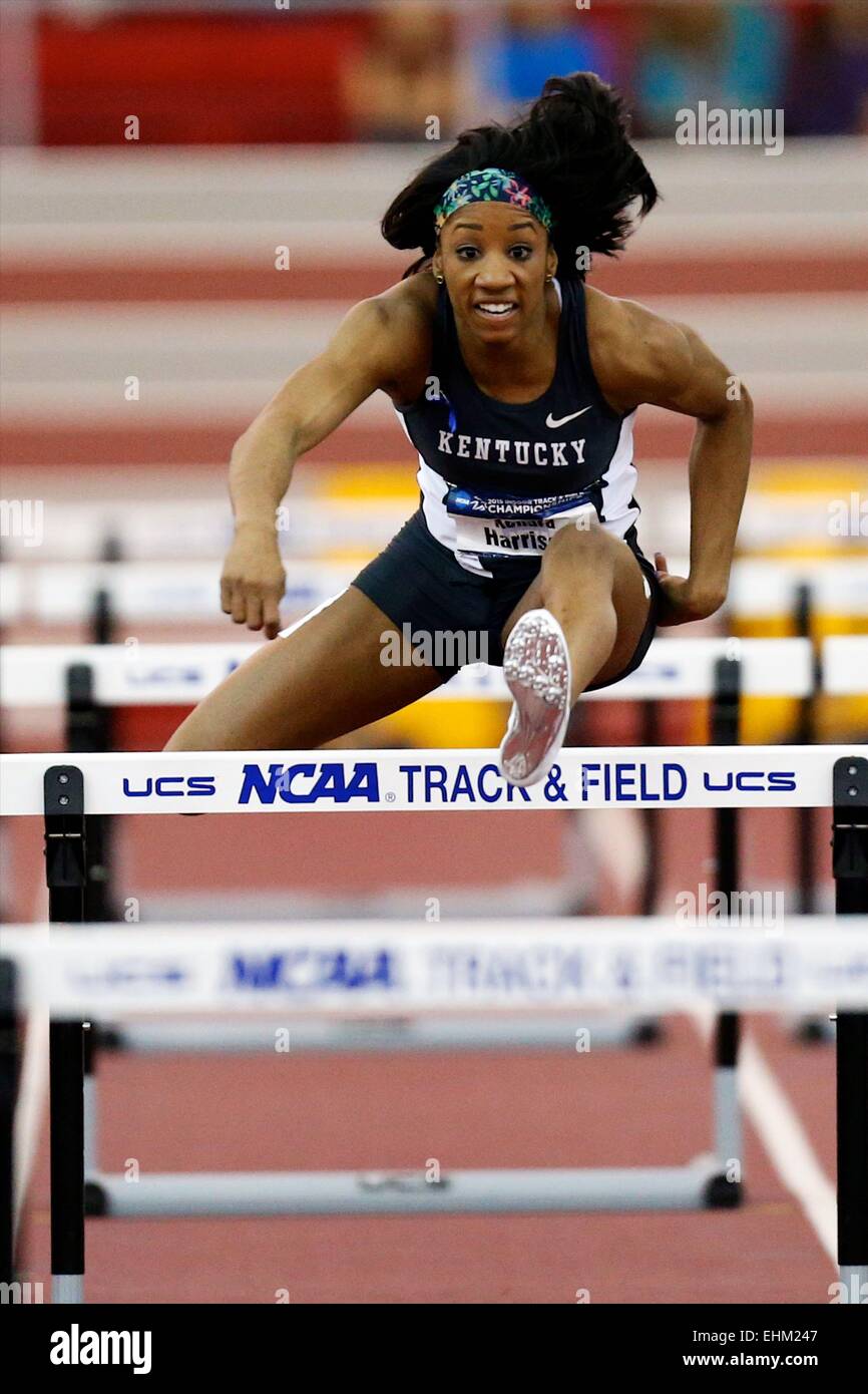 Fayetteville, AR. 13th Mar, 2015. Akela Jones of Kentucky clears a ...
