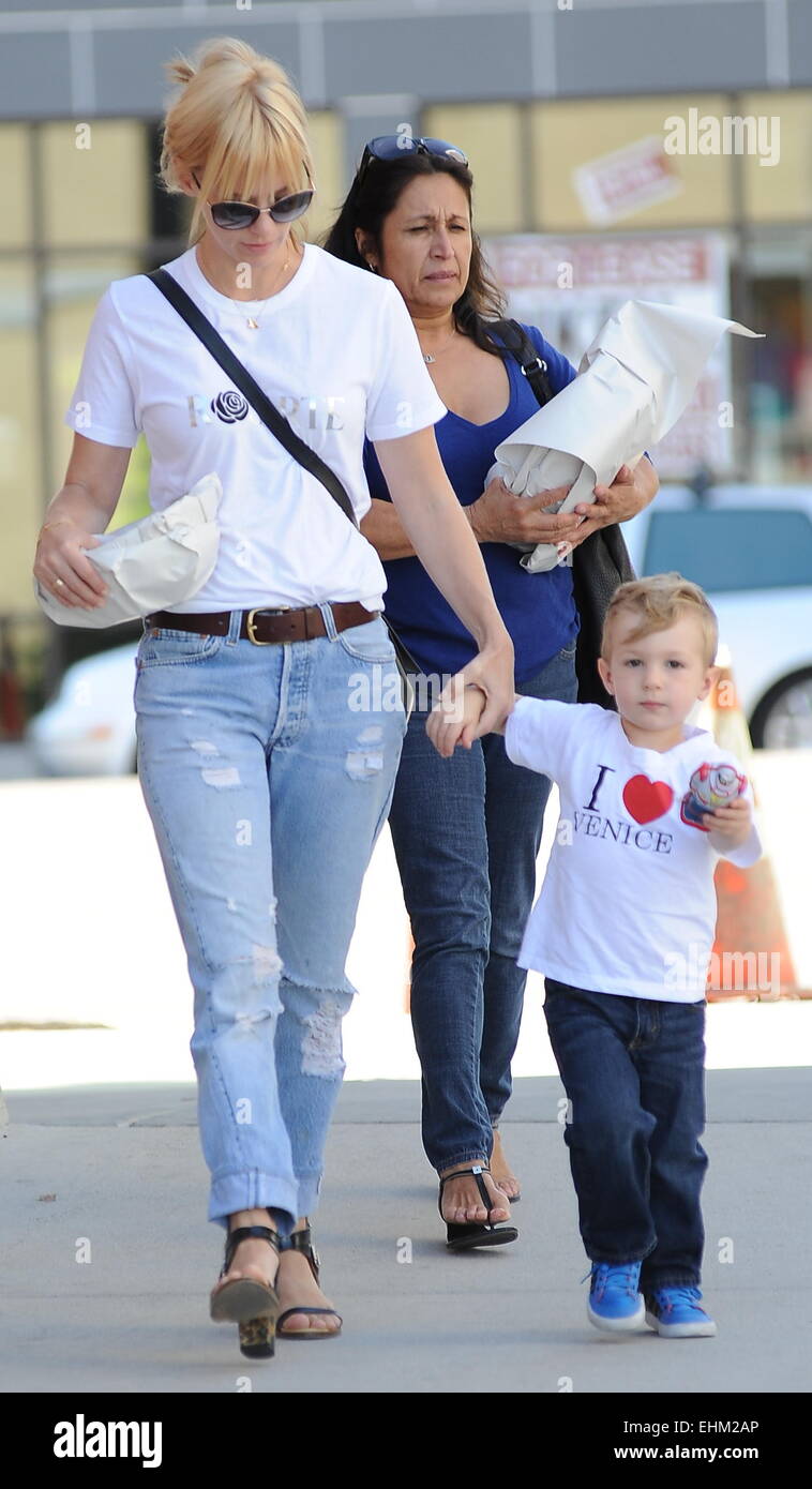 January Jones and son Xander out and about in Los Angeles Featuring ...