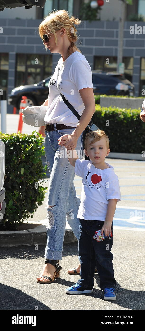 January Jones and son Xander out and about in Los Angeles Featuring ...