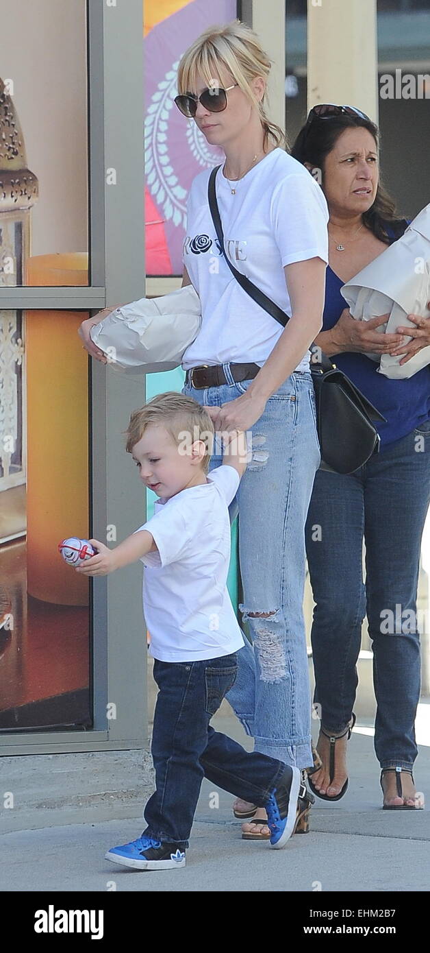 January Jones and son Xander out and about in Los Angeles Featuring ...