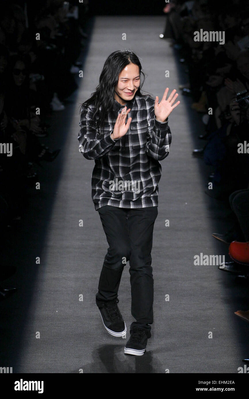Designer Alexander Wang walks the runway after the Alexander Wang ...