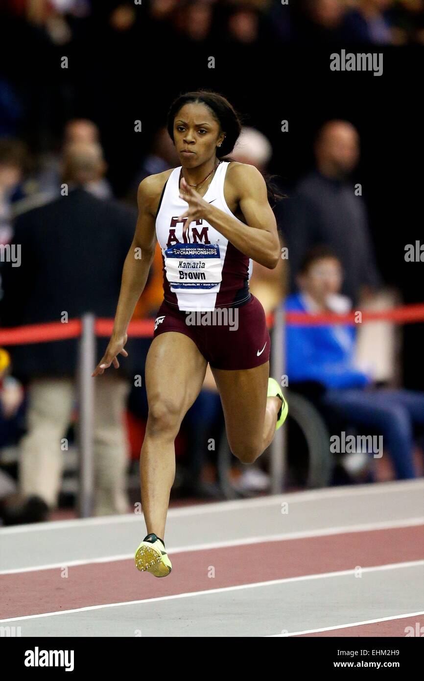 Fayetteville, AR. 13th Mar, 2015. Texas A & M sprinter Kamaria Brown ...