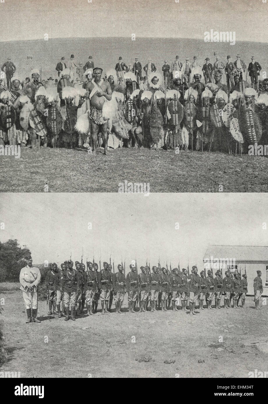 Zulu Warriors - "Uncivilized and civilized" - two pictures of Zulu ...