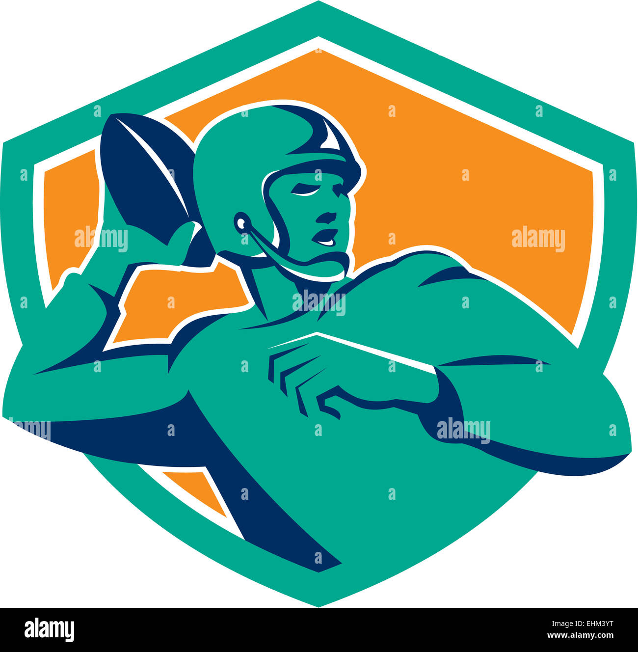 Illustration of an american football gridiron quarterback player ...