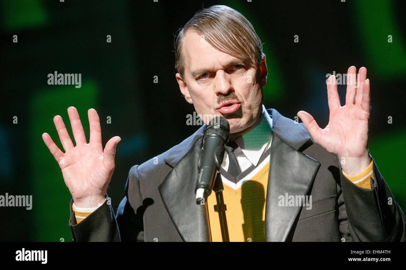 Hamburg, Germany. 12th Mar, 2015. Actor Kristian Bader (Adolf Hitler ...