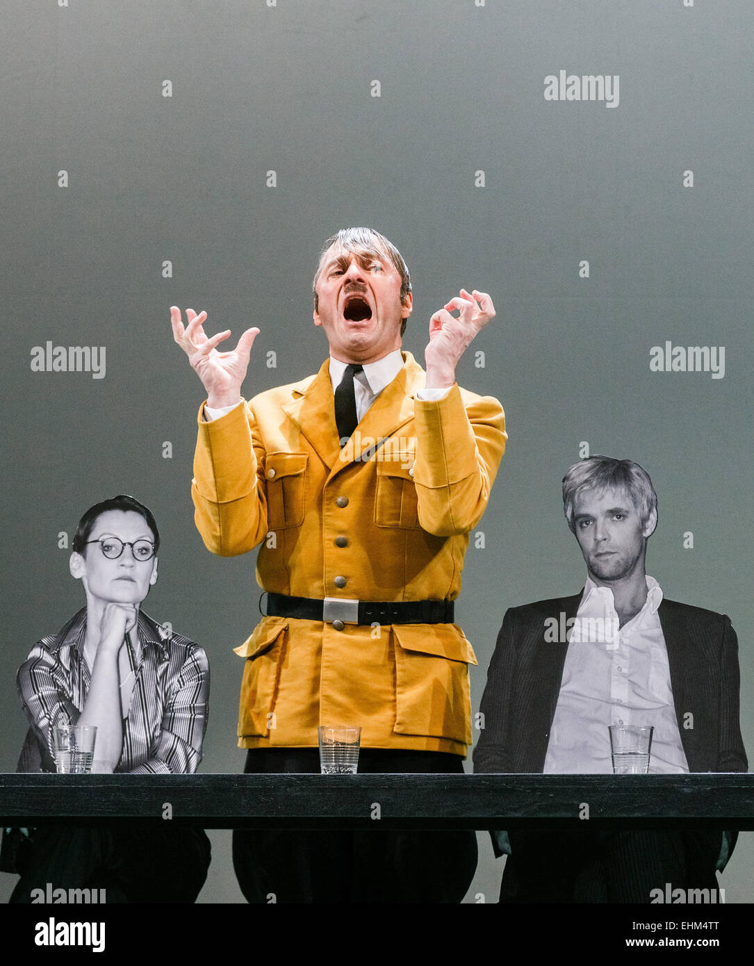 Hamburg, Germany. 12th Mar, 2015. Actor Kristian Bader (Adolf Hitler ...