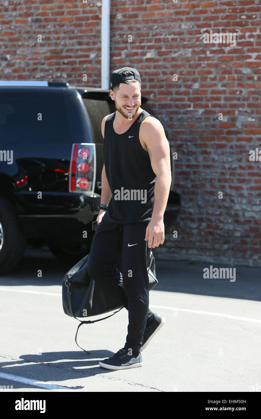 Celebrities and their dance partners seen at a dance studio for ...