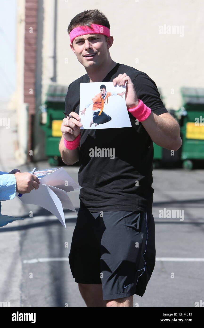 Celebrities and their dance partners seen at a dance studio for ...