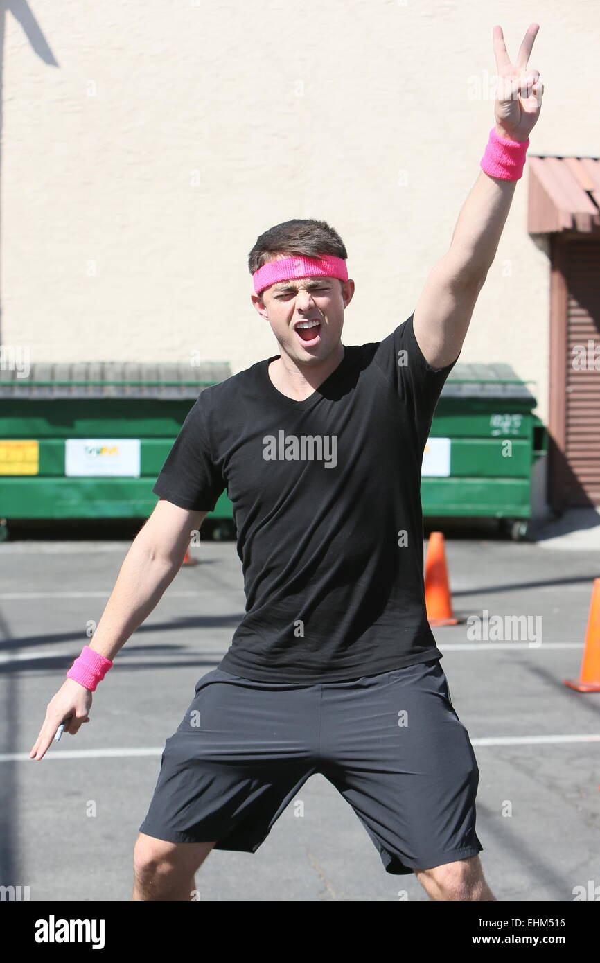 Celebrities and their dance partners seen at a dance studio for ...