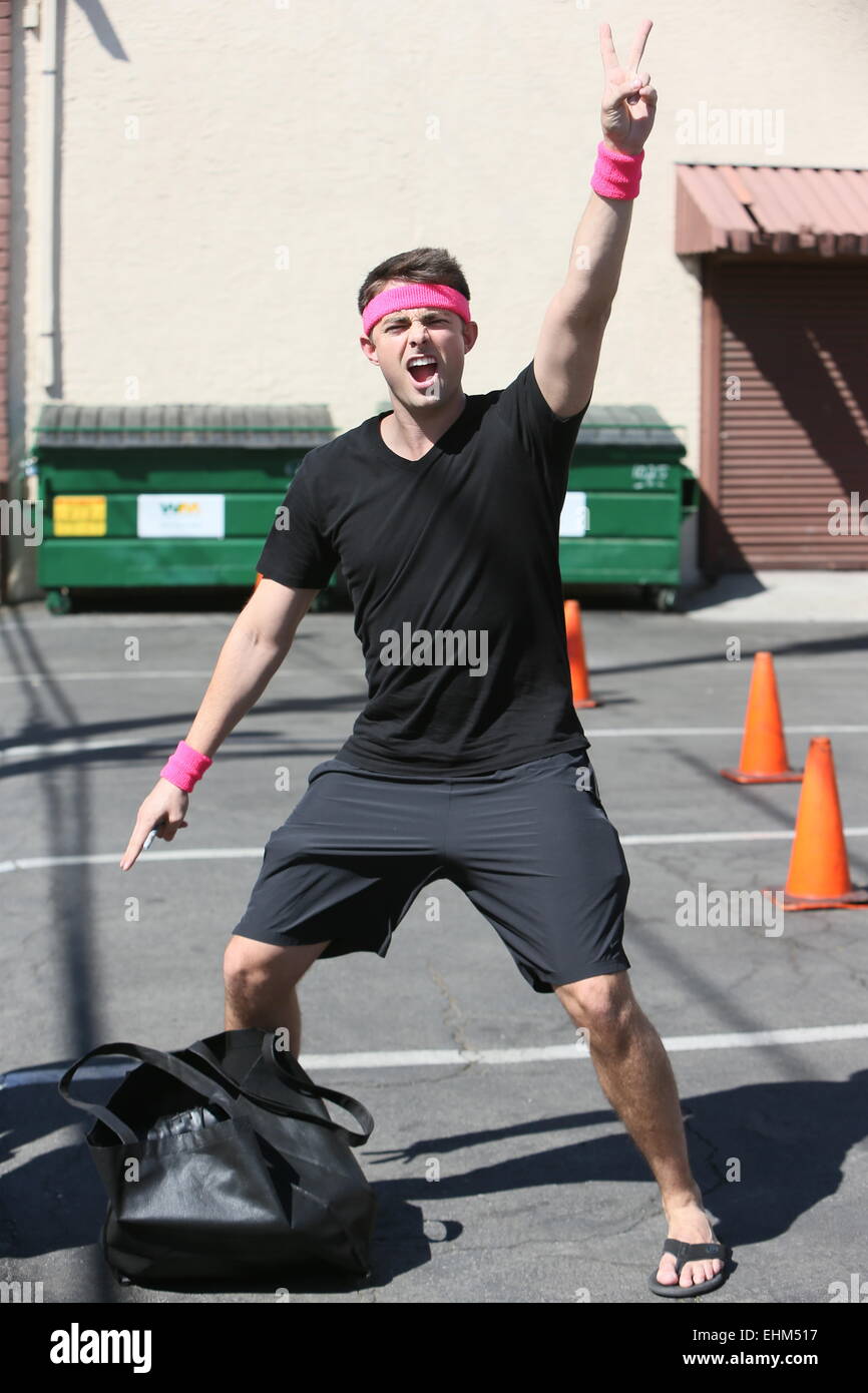 Celebrities and their dance partners seen at a dance studio for ...