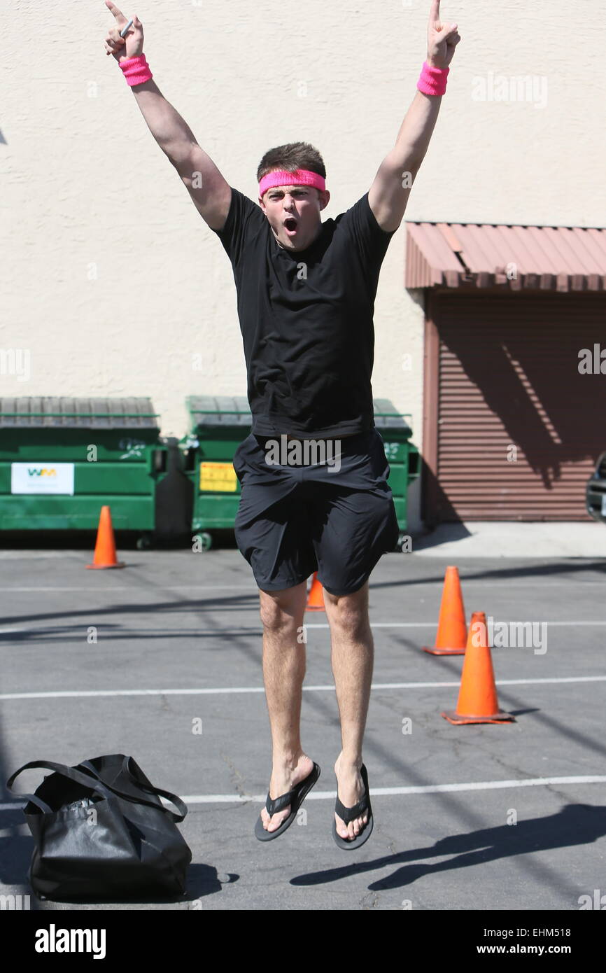 Celebrities and their dance partners seen at a dance studio for ...