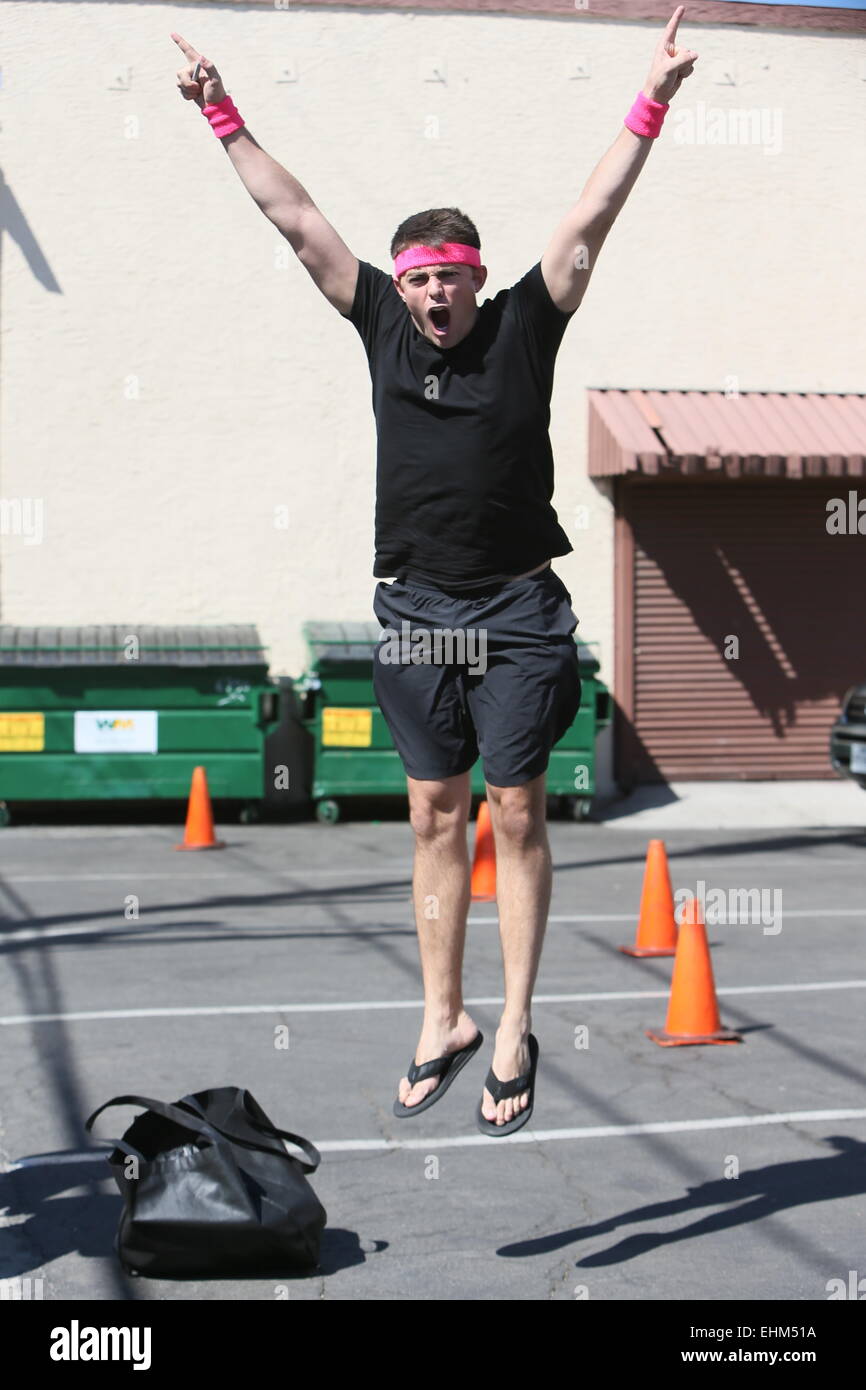 Celebrities and their dance partners seen at a dance studio for ...