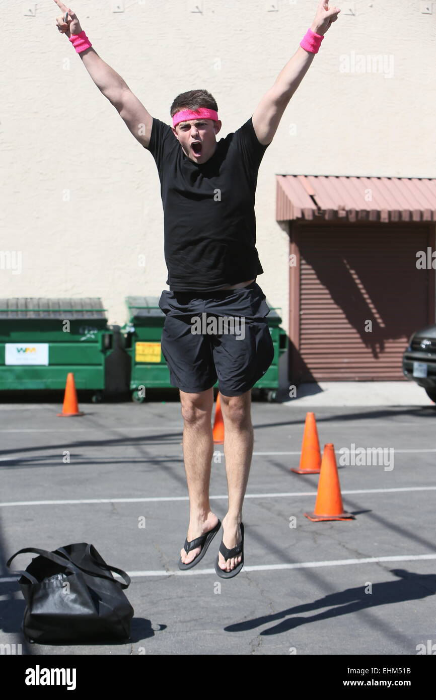 Celebrities and their dance partners seen at a dance studio for ...
