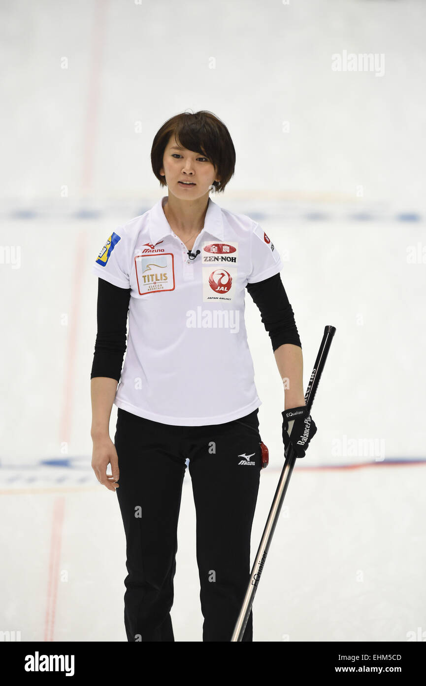 Sapporo, Hokkaido, Japan. 15th Mar, 2015. Sayaka Yoshimura (JPN) Curling : World Women's Curling ...