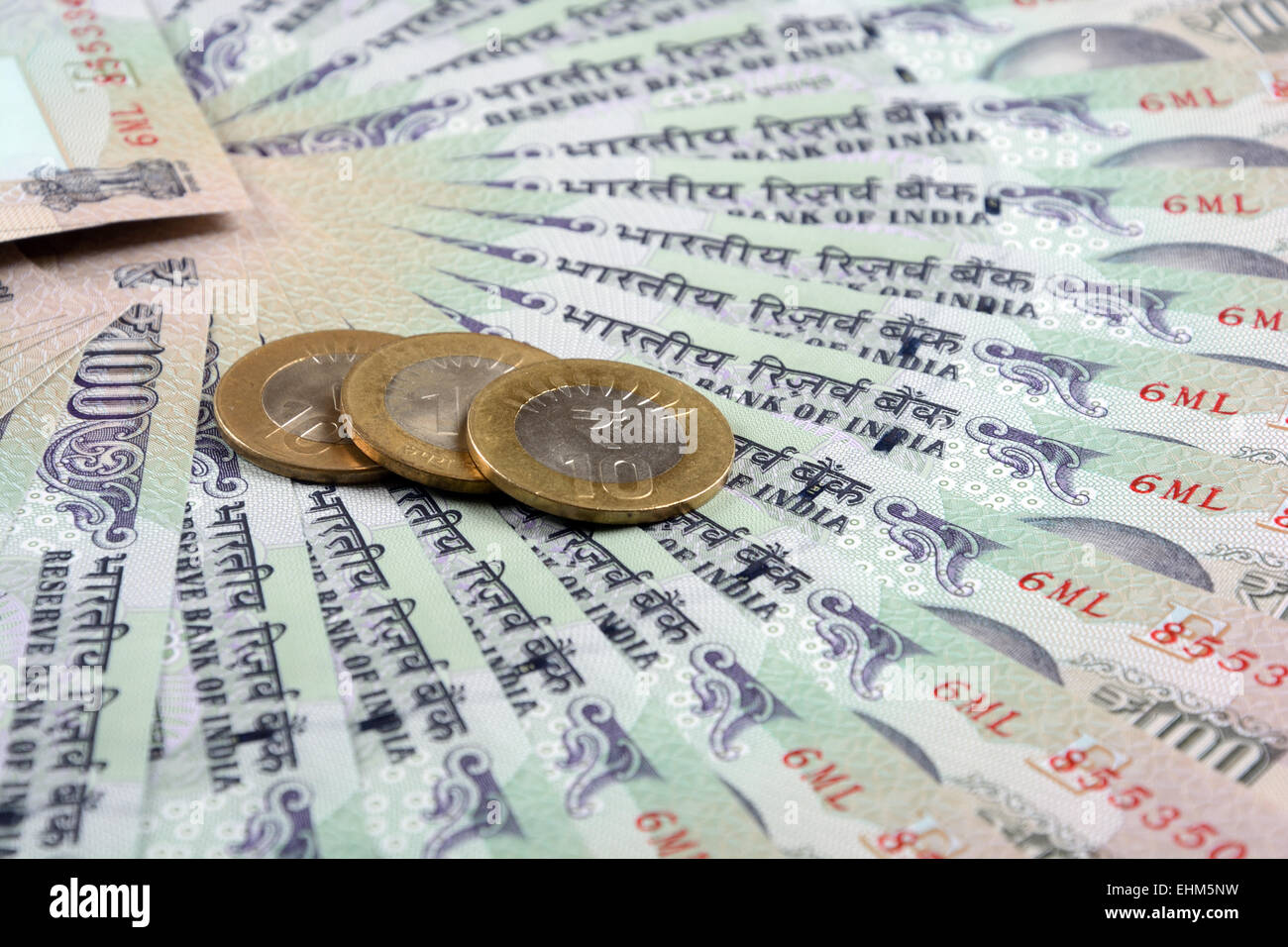 indian currency with coin Stock Photo - Alamy